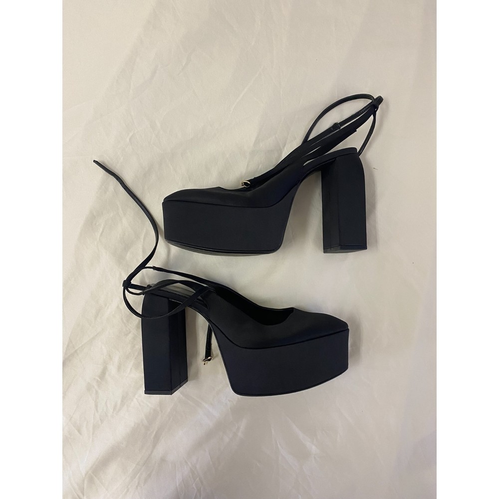 Zara Black Platform Bratz Doll Satin Chunky Heel Size… - Gem